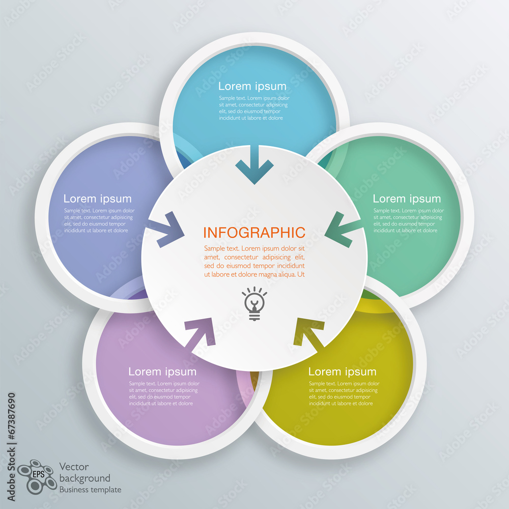 Infographics Vector Background 5-Step Process Stock Vector | Adobe Stock