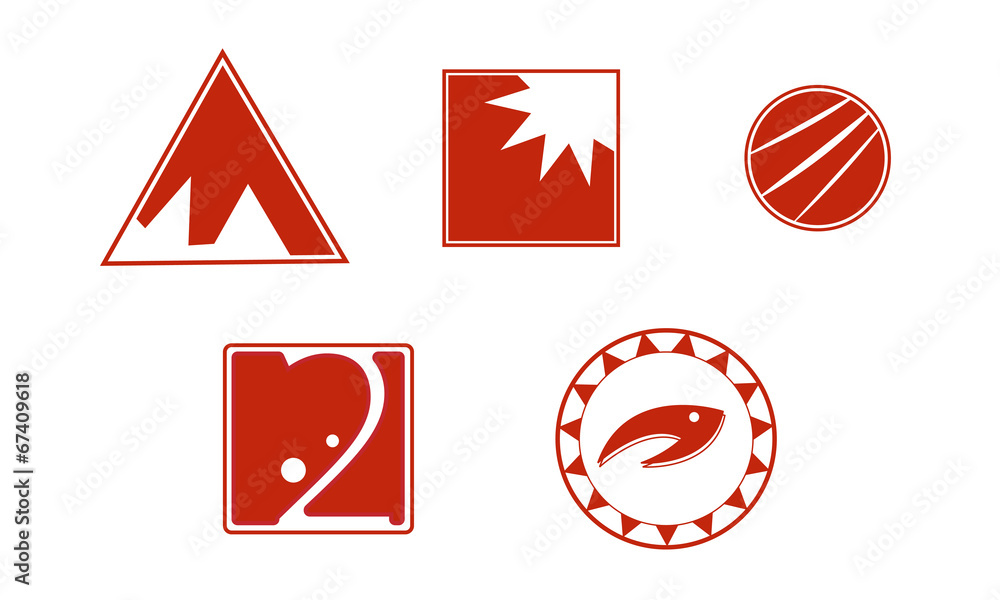 simple red logos Stock Vector | Adobe Stock