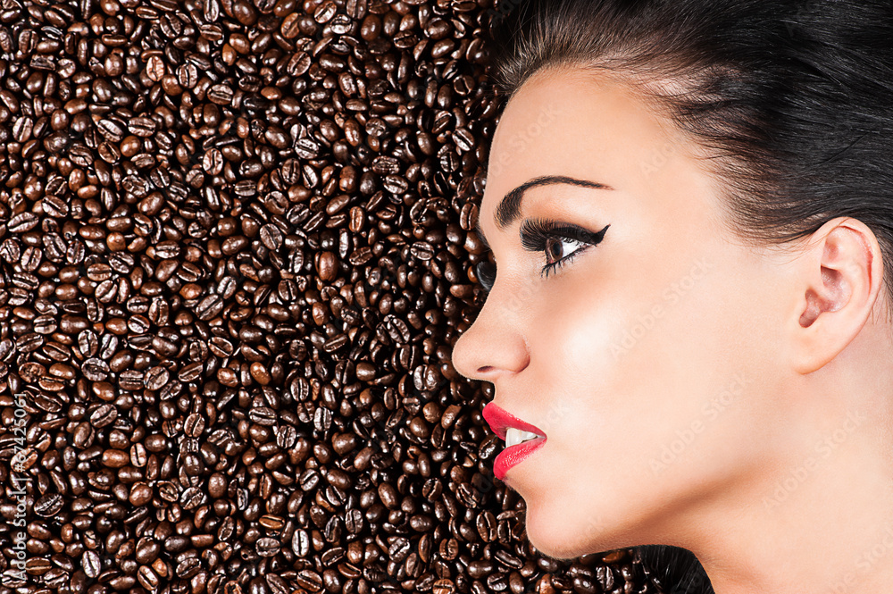 Face In Coffee Beans
