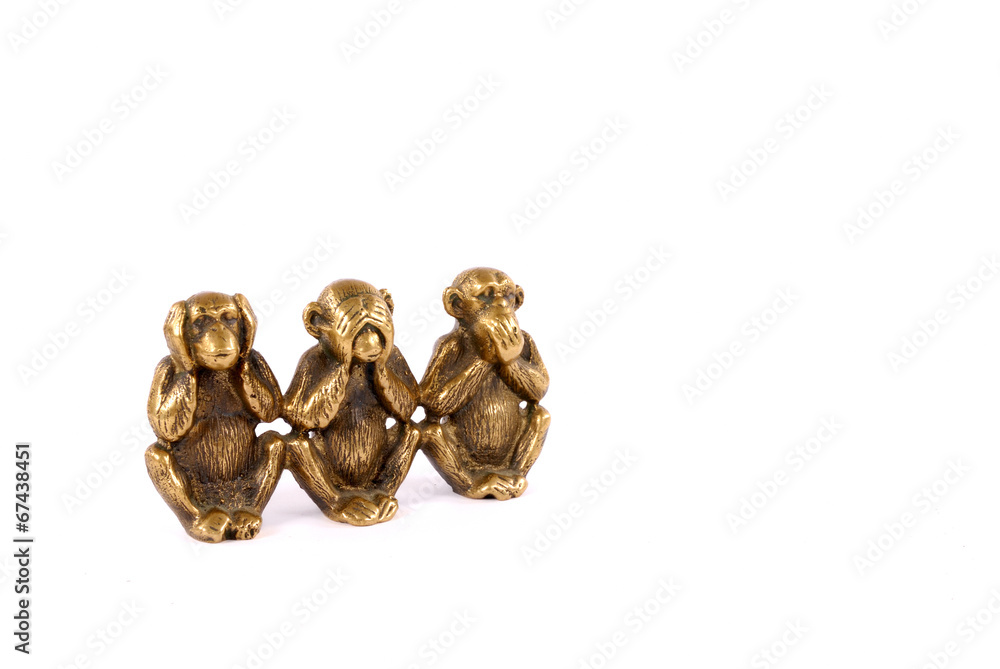 three monkeys - paperweight Stock Photo | Adobe Stock