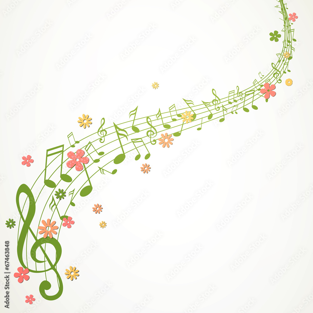 Vector Illustration of an Abstract Music Background with Notes Stock ...