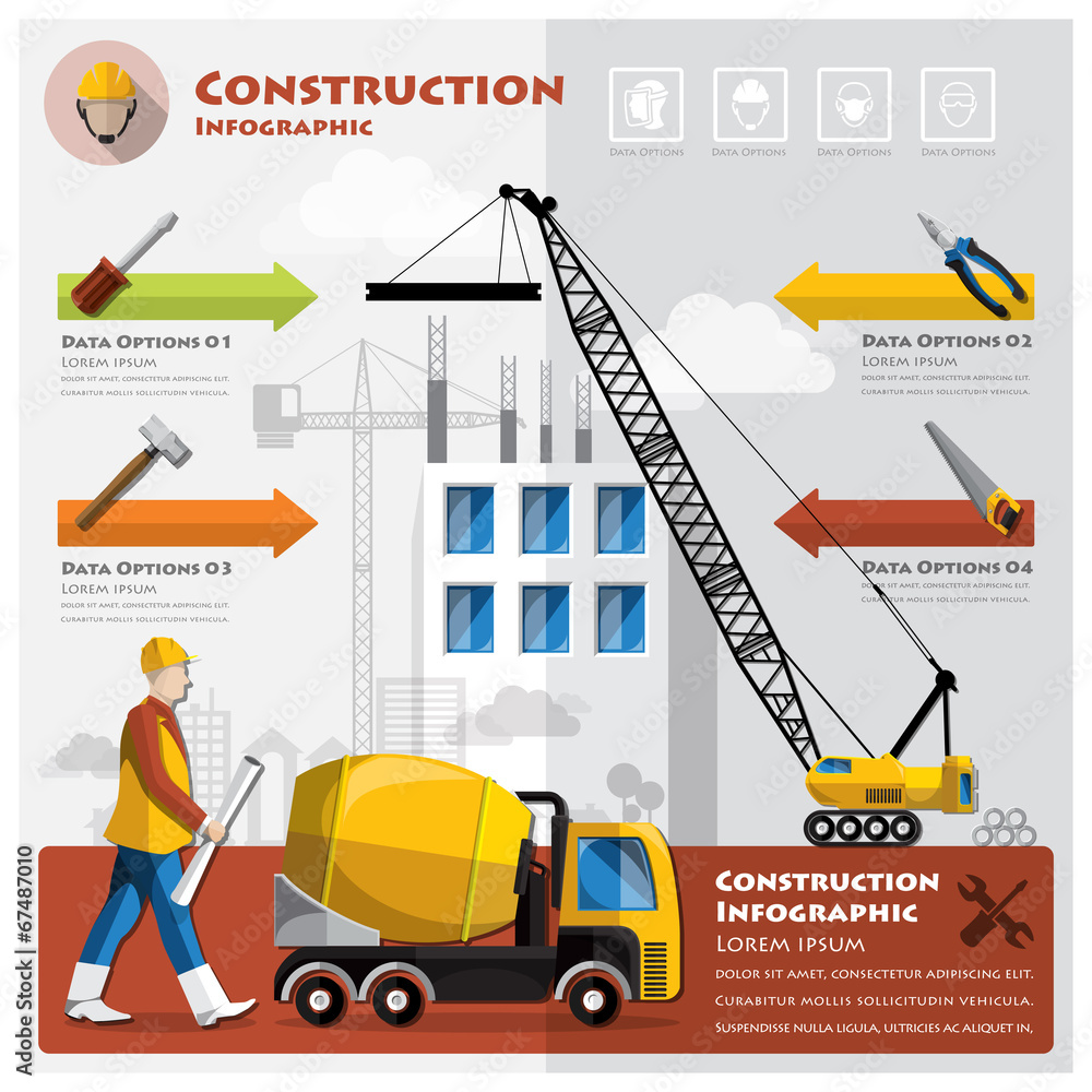 Construction And Building Business Infographic Stock Vector | Adobe Stock