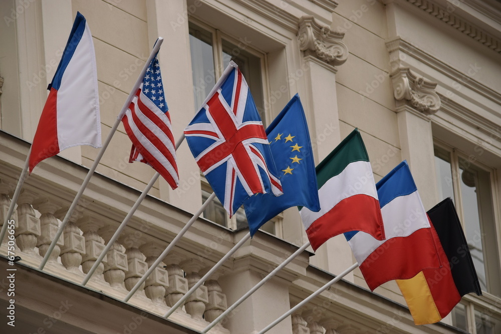 Flags of different countries of the world. National flags of different ...