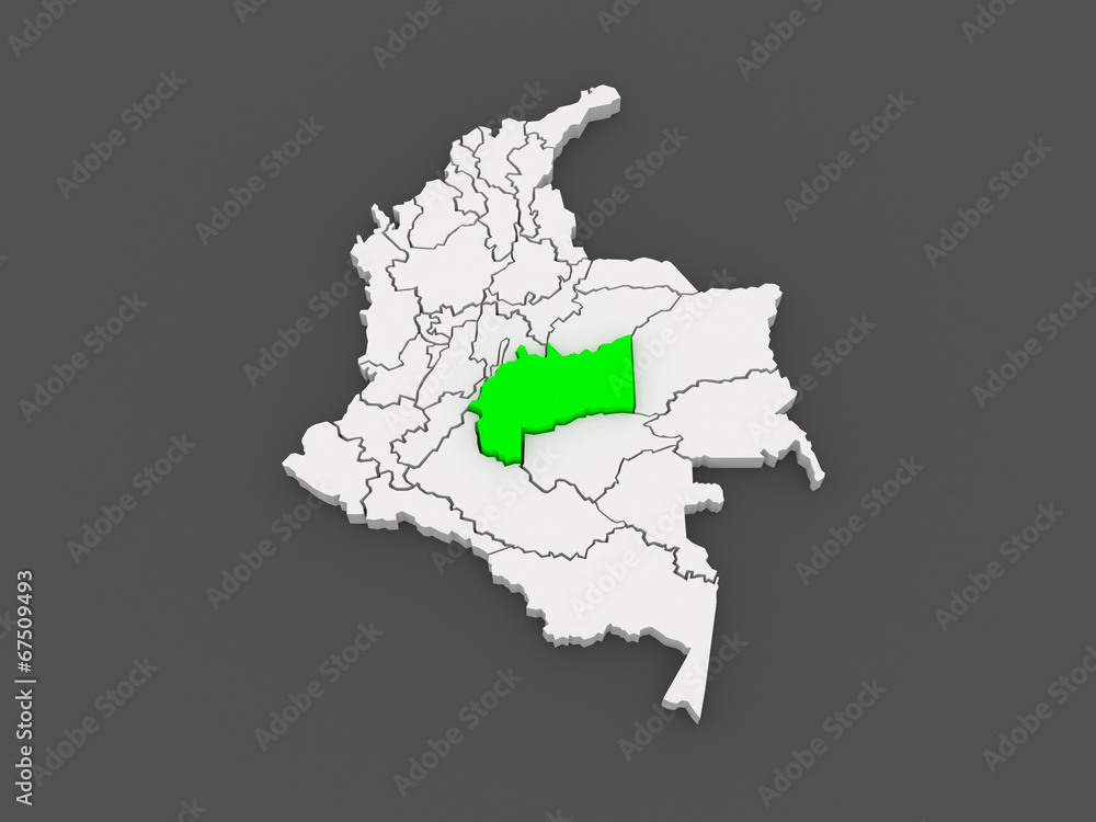 Fototapeta mapa świata dla dzieci Map of Meta. Colombia. | Fototapety ...