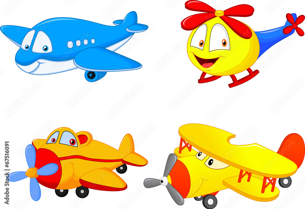 Cartoon plane vector de Stock | Adobe Stock