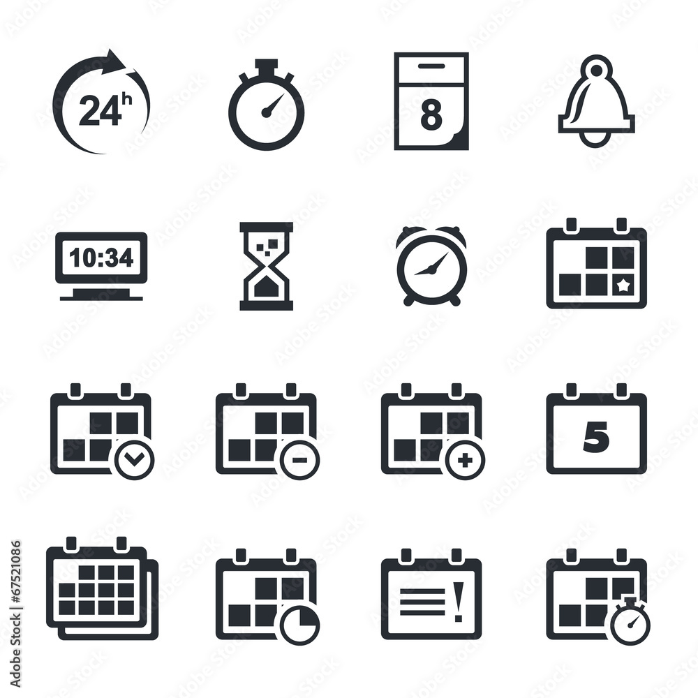 Time icons set Stock Vector | Adobe Stock