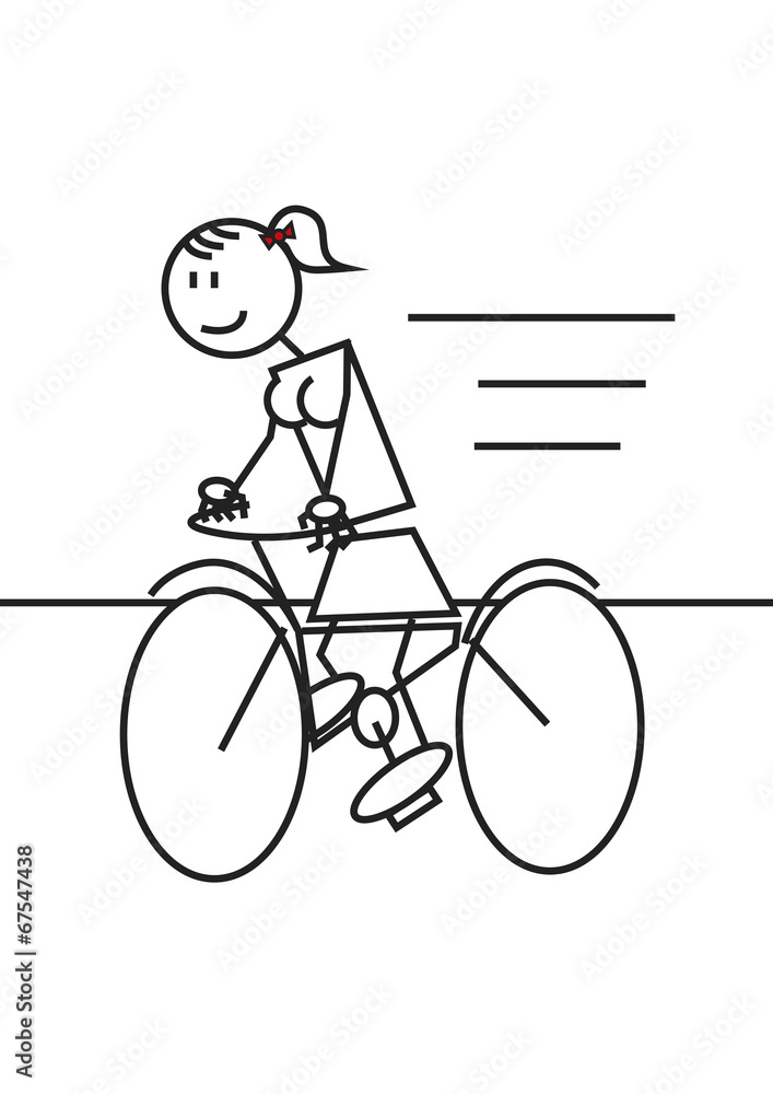 stick figure cycling female Stock Vector | Adobe Stock
