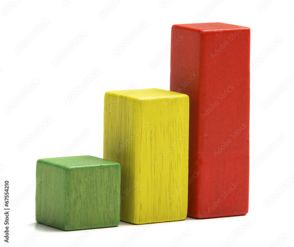 Toys wooden blocks as increasing graph bar diagram, Stock Photo | Adobe ...