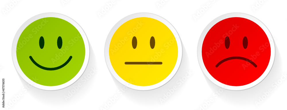 3 Smileys Green/Yellow/Red Stock-Vektorgrafik | Adobe Stock