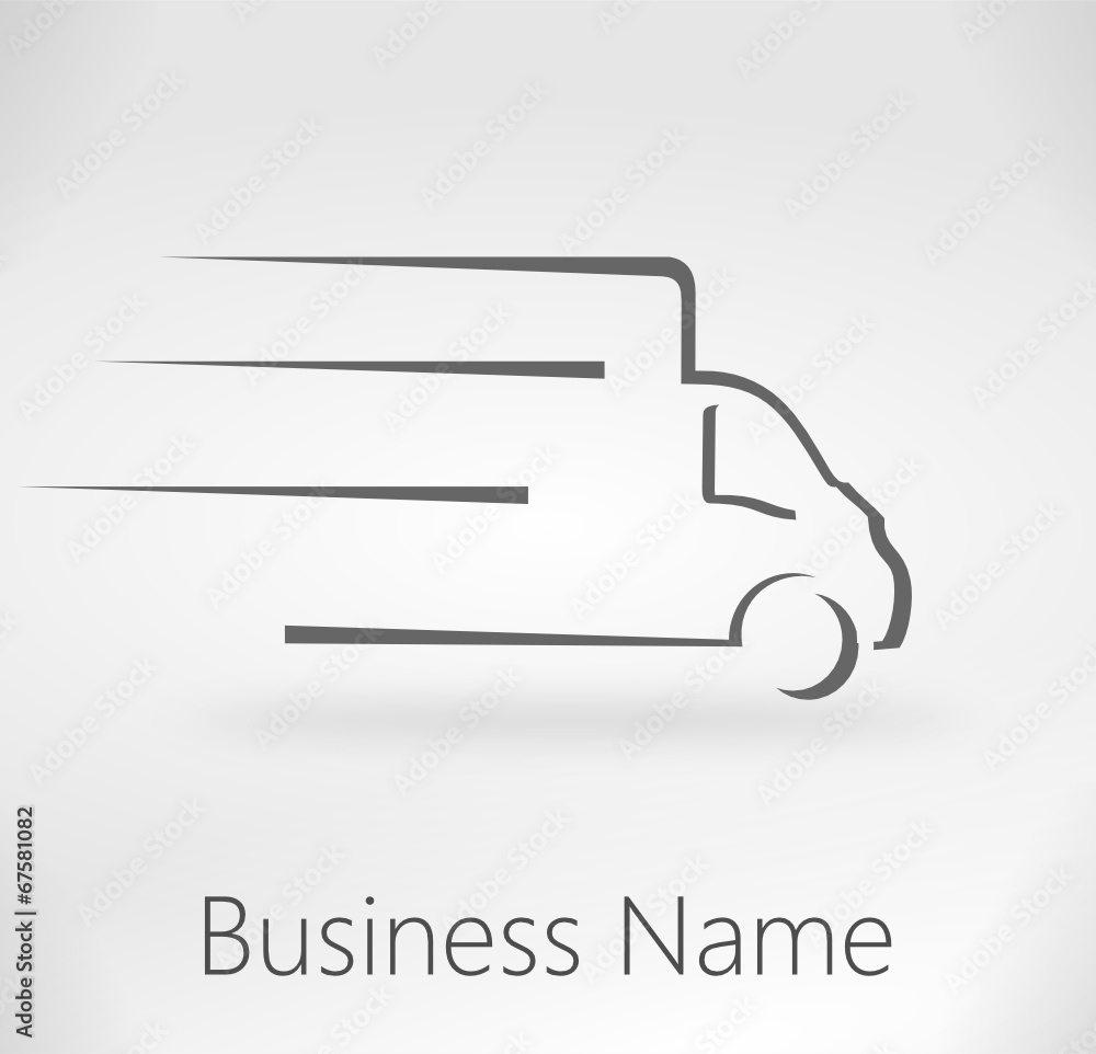 logo fourgon de livraison design gris Stock Vector | Adobe Stock