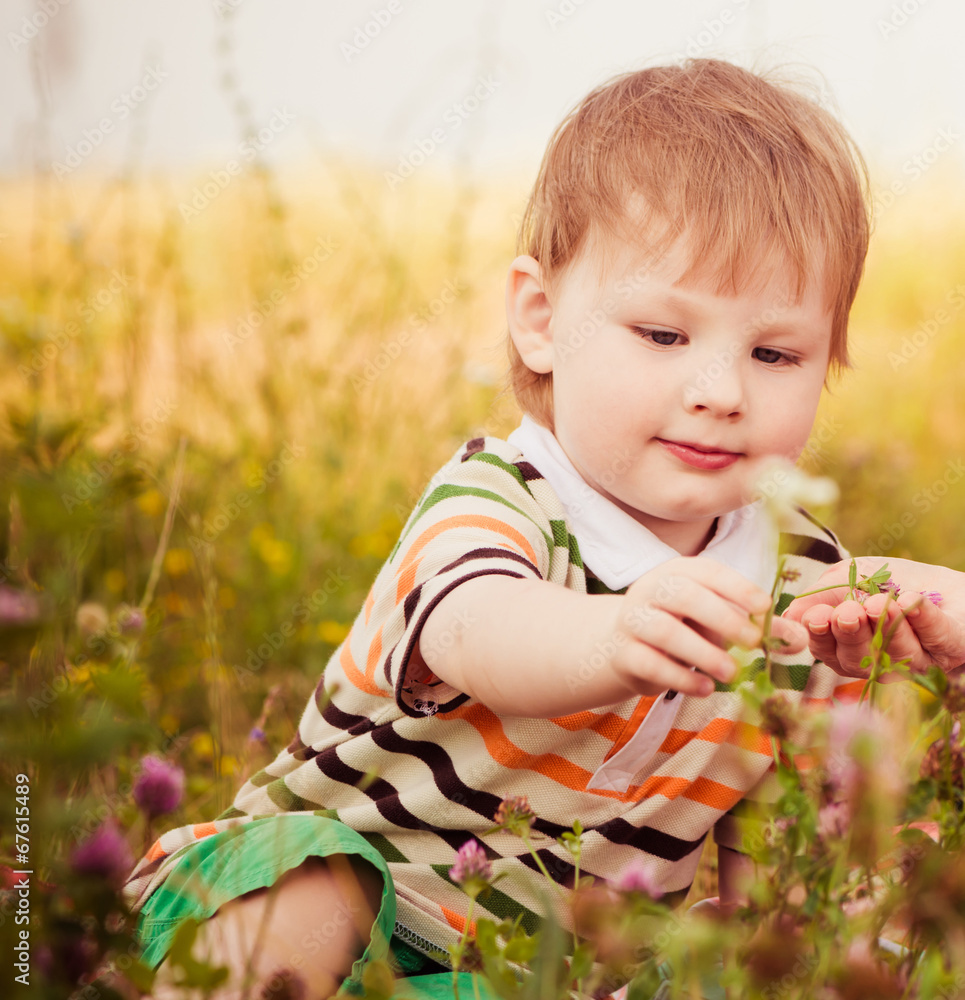 boy give flower Stock Photo | Adobe Stock