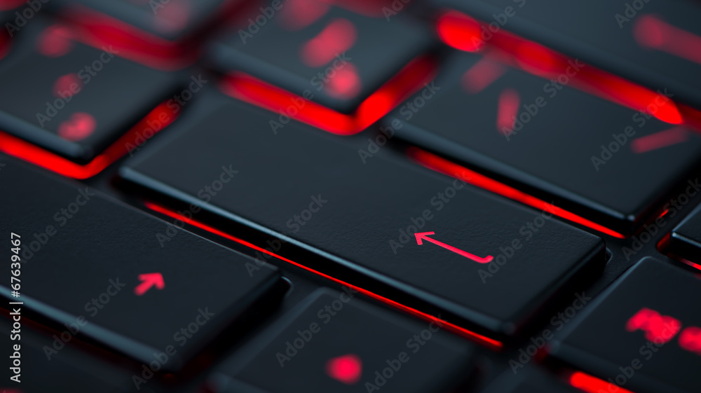 Modern red backlit keyboard, concept computer background Stock Photo ...