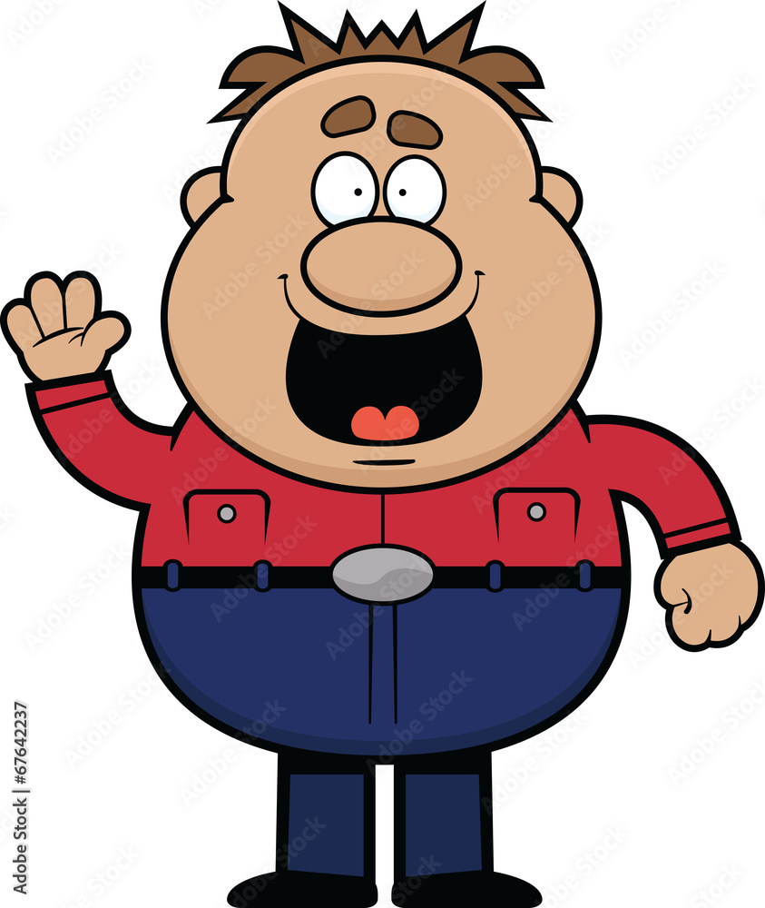 Waving Cartoon Person