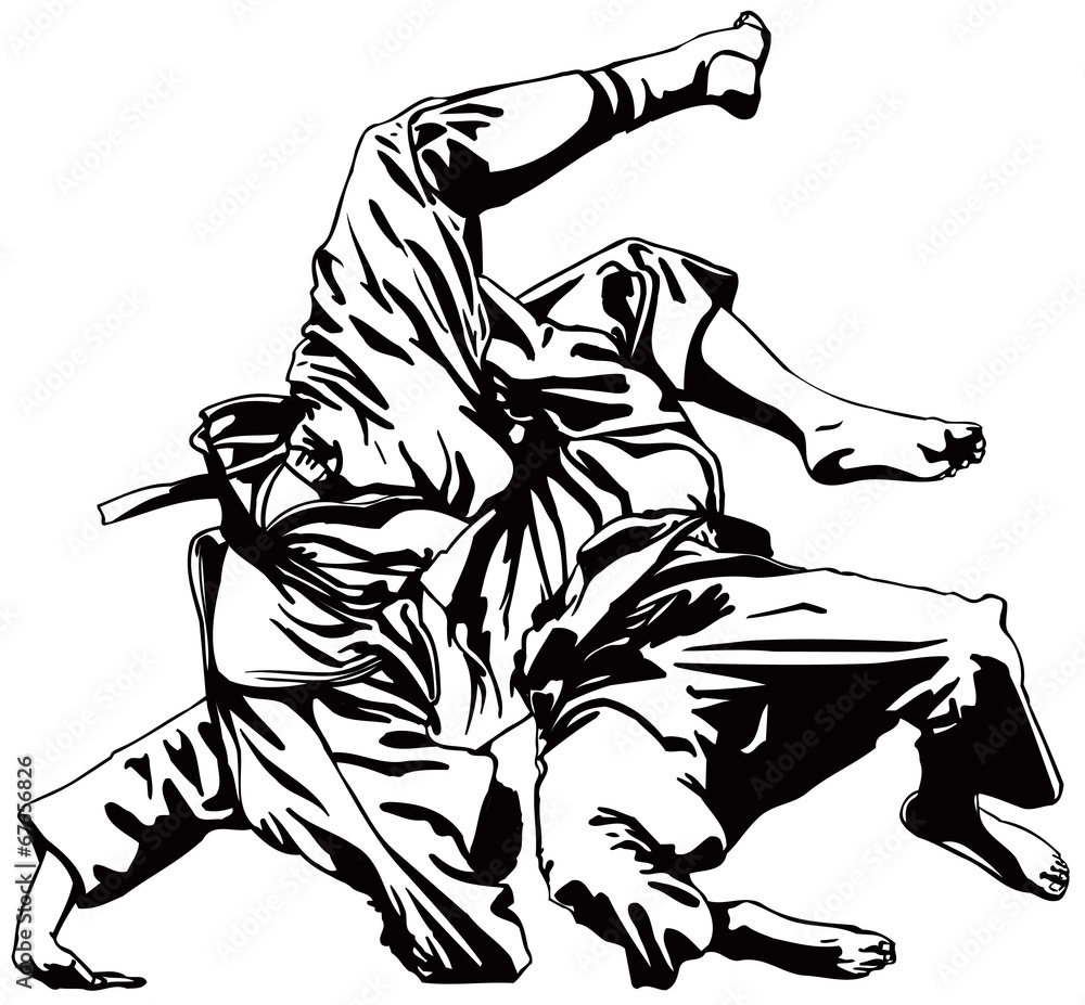 Judo fight Stock Vector | Adobe Stock