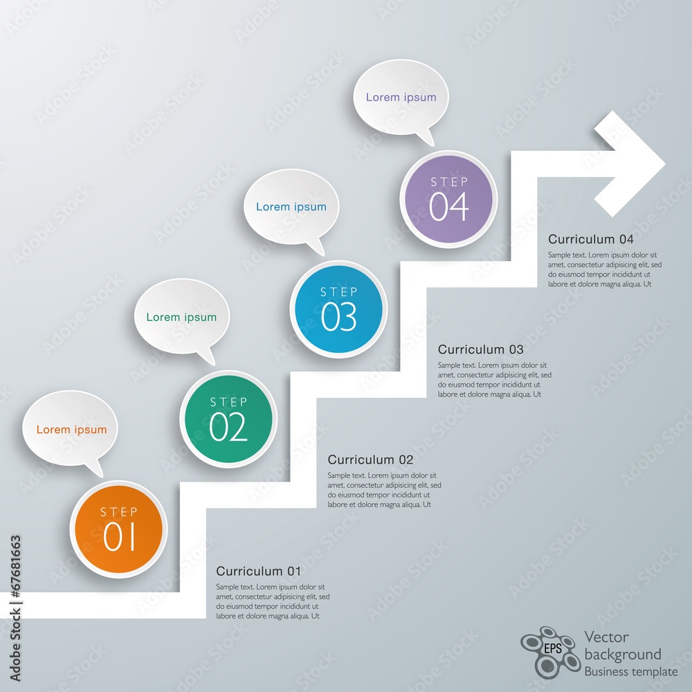 Infographics Vector Background 4-Step Process Stock Vector | Adobe Stock