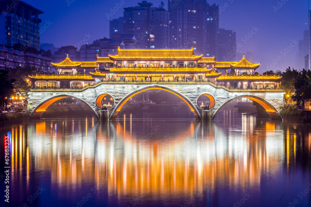 Chengdu, China at Anshun Bridge Stock Photo | Adobe Stock
