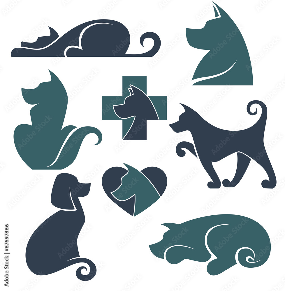 my favorite pet, vector collection of dogs symbols Stock Vector | Adobe ...