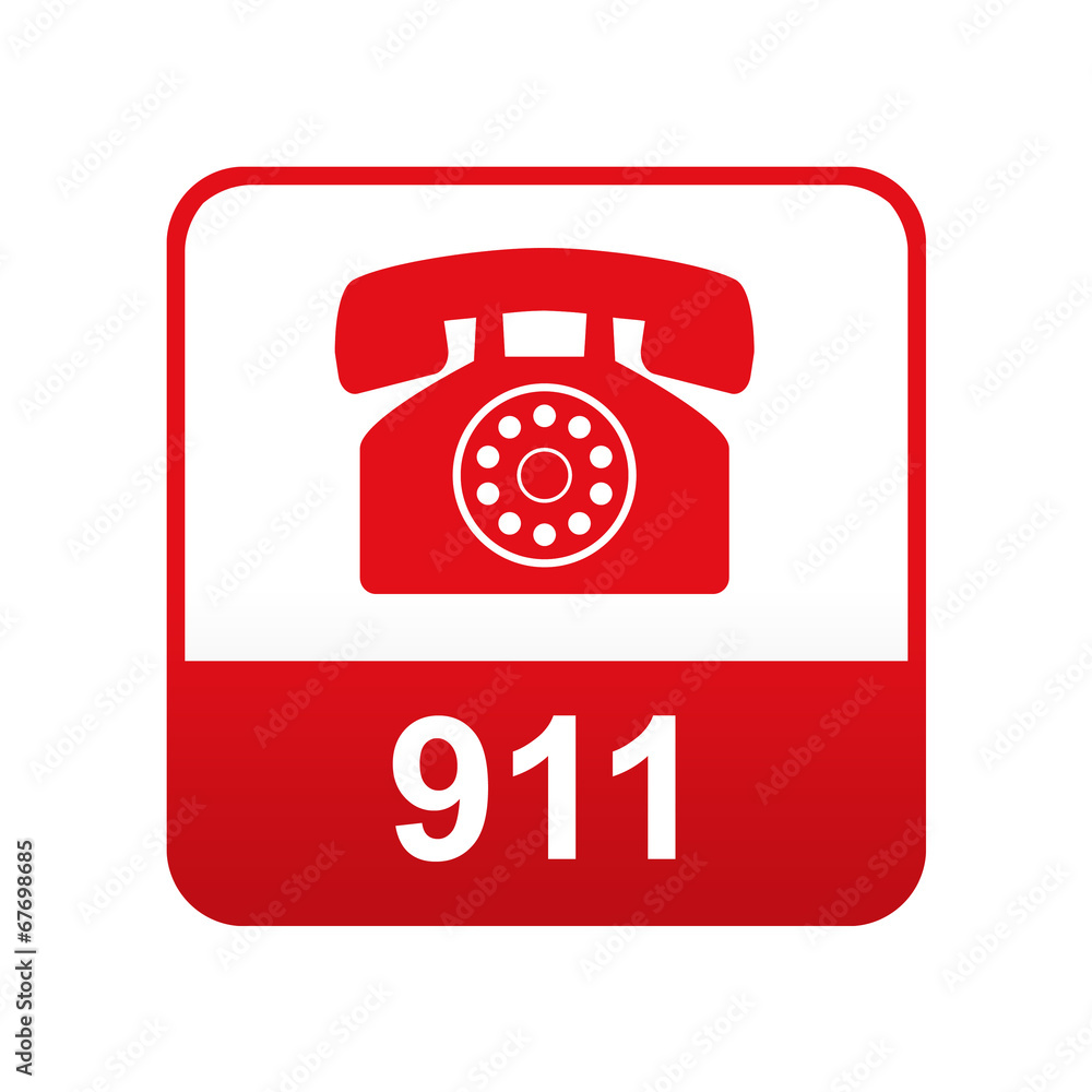 Etiqueta tipo app roja 911 ilustración de Stock | Adobe Stock