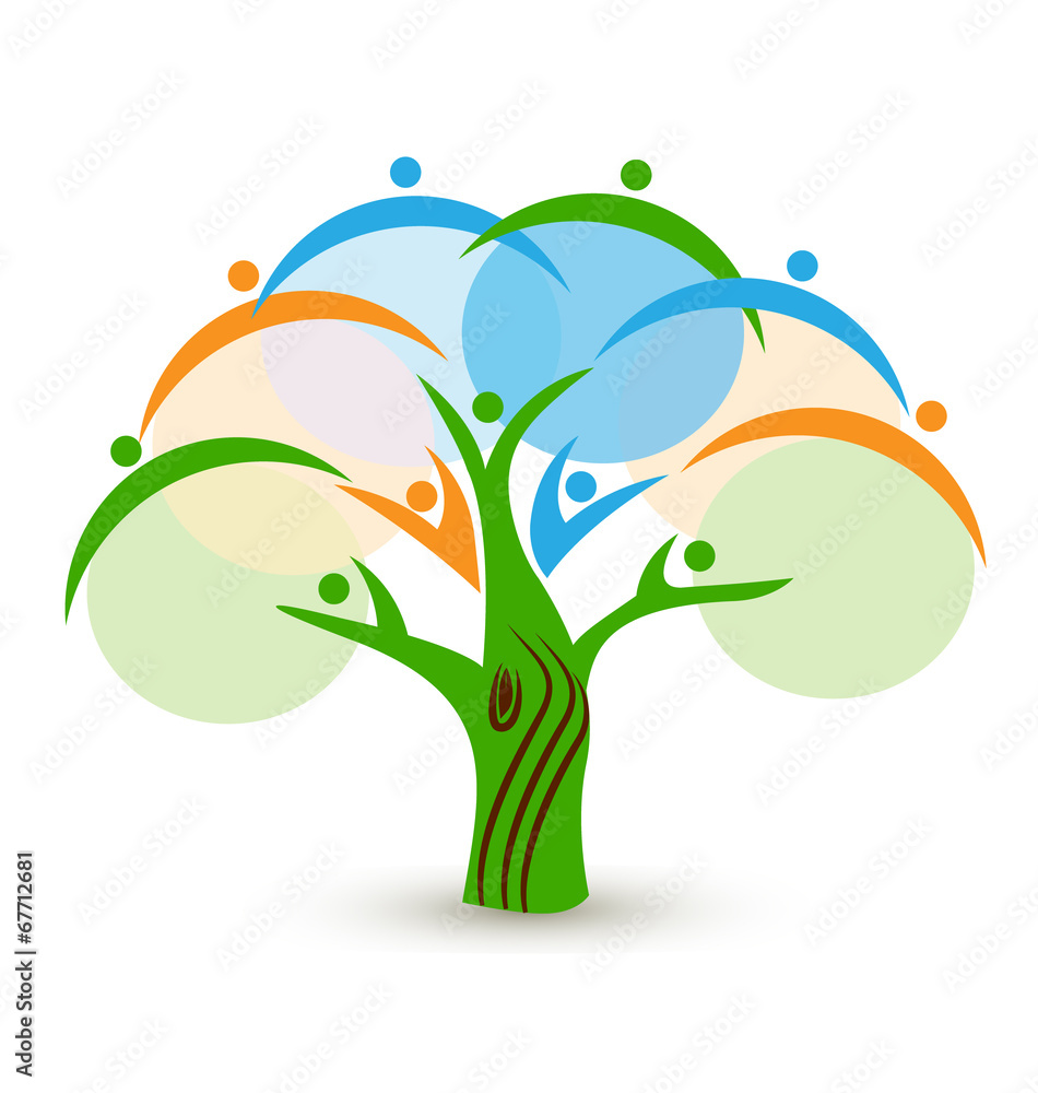 Tree people swooshes logo vector Stock Vector | Adobe Stock