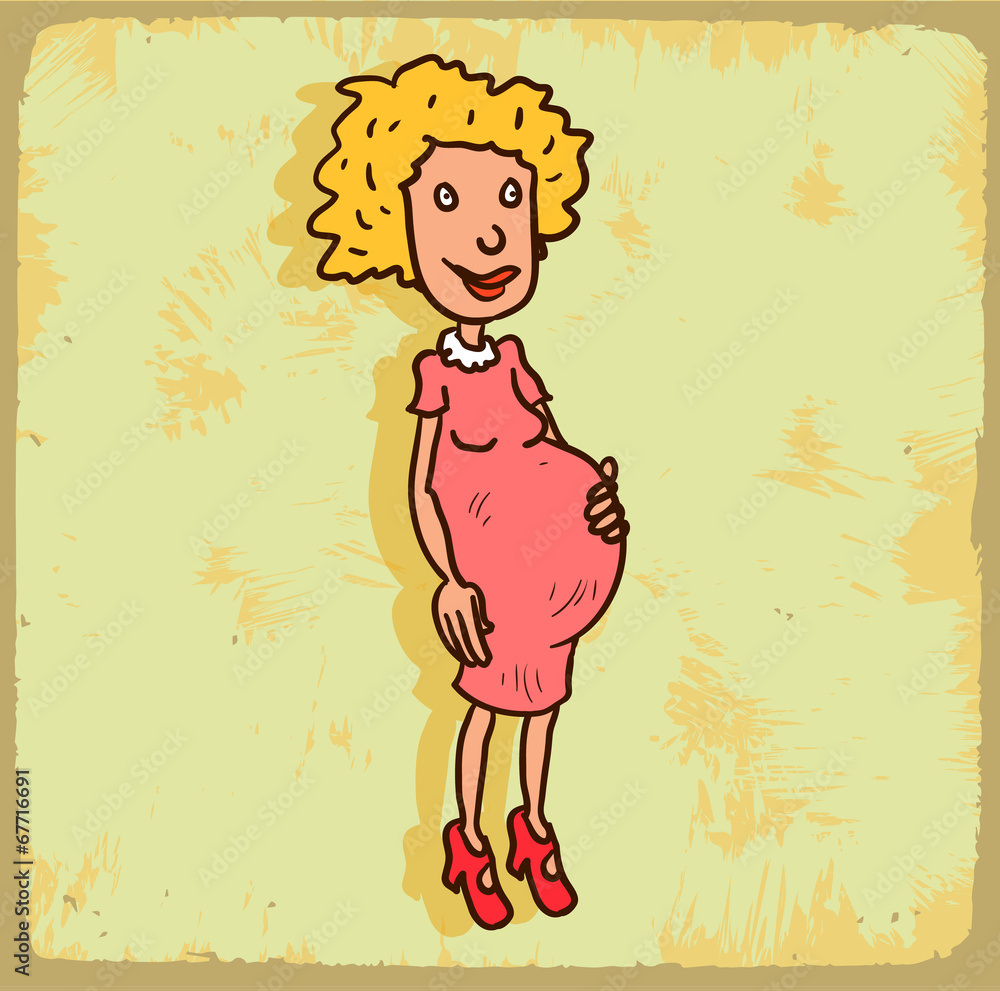 Cartoon Pregnant illustration Stock Vector | Adobe Stock