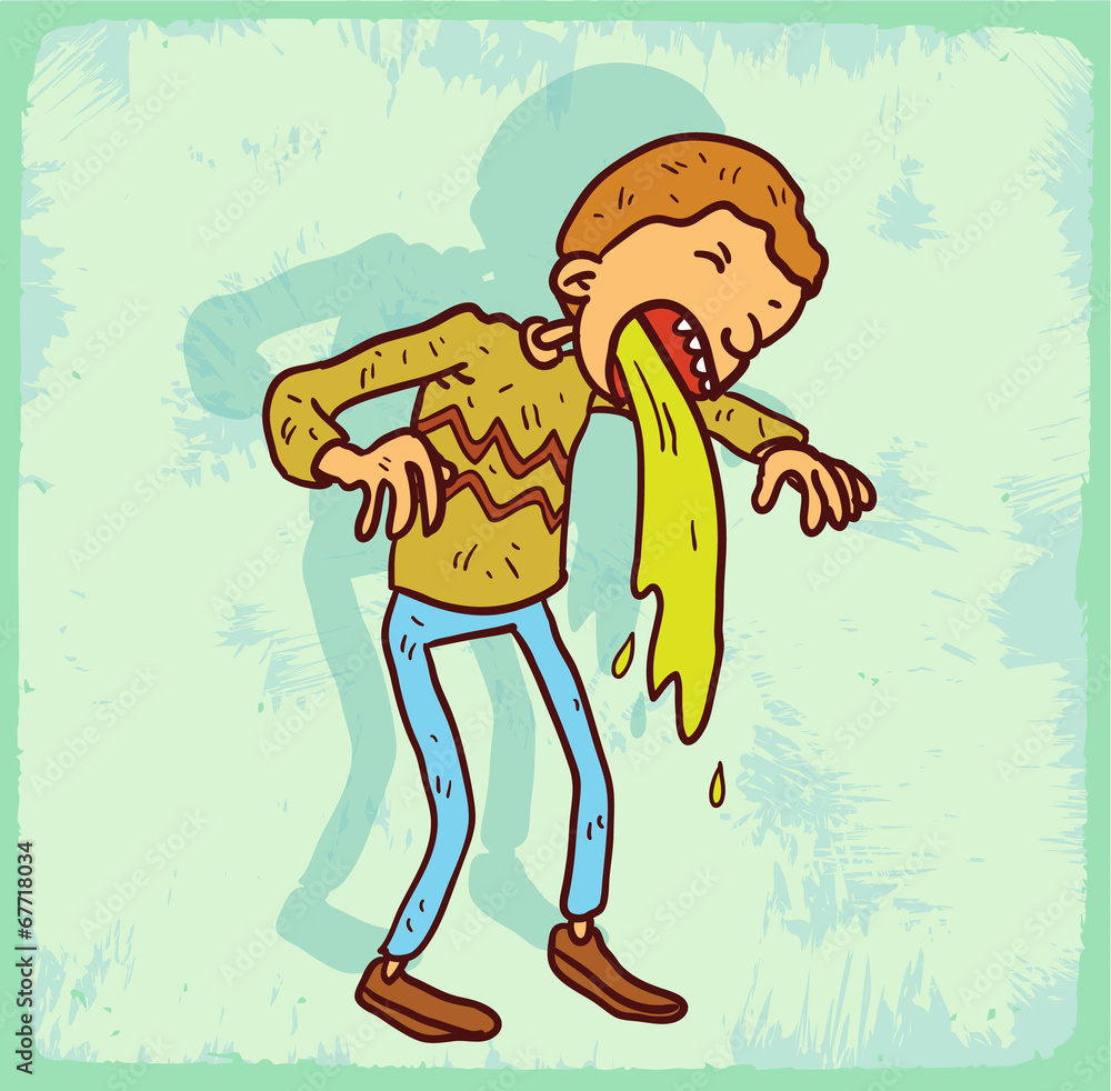 Cartoon throw up illustration Stock Vector | Adobe Stock