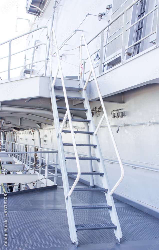 stairway on battleship ship Stock Photo | Adobe Stock