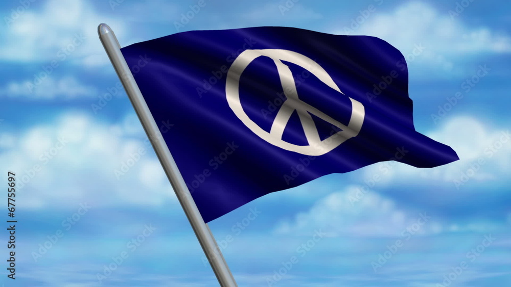 Looping Peace Sign Flag animation with sky background Stock Video ...