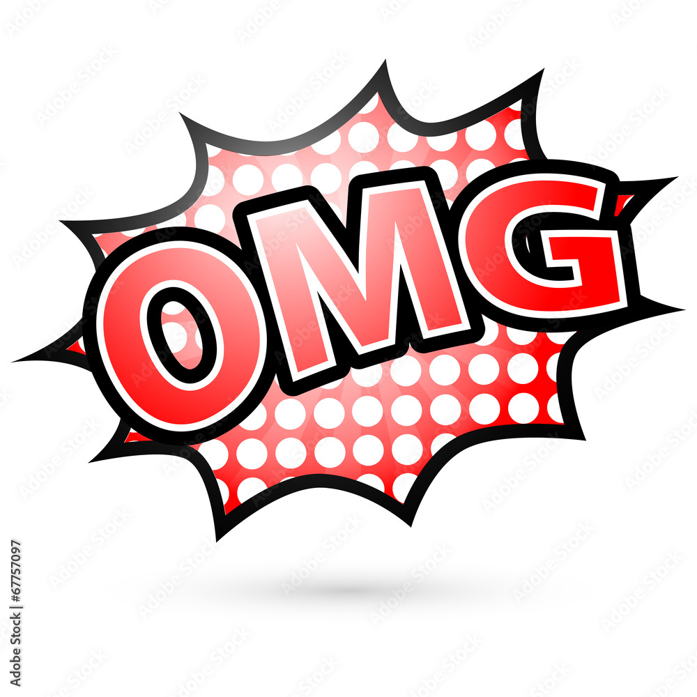 Comic Speech Red Bubble, Oh! My God, Vector illustration Stock Vector ...