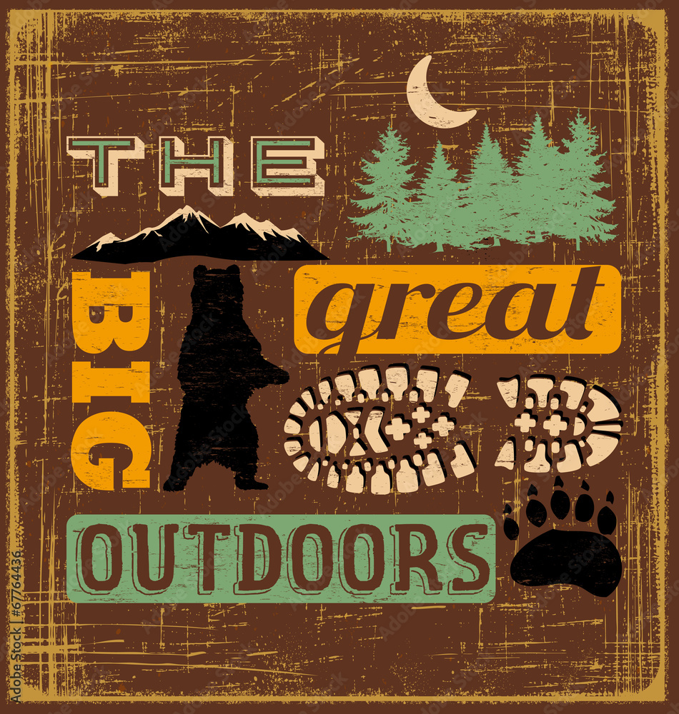 Outdoor Hiking Recreation collage Stock Vector | Adobe Stock