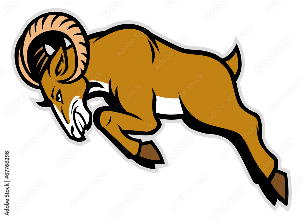 charging ram mascot Stock Vector | Adobe Stock