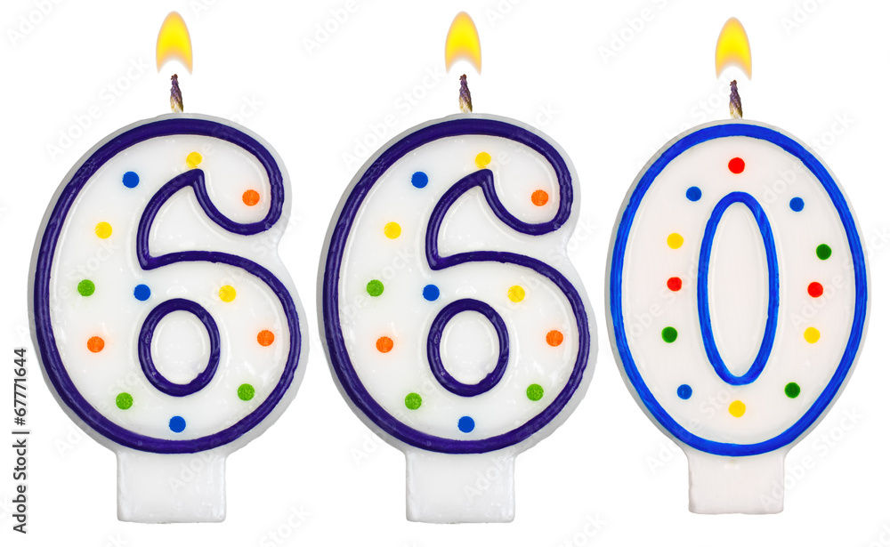 candles number six hundred sixty isolated on white background Stock ...