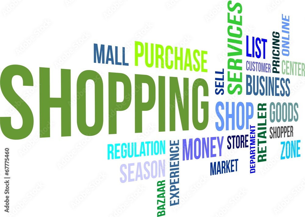 word cloud - shopping Stock Vector | Adobe Stock
