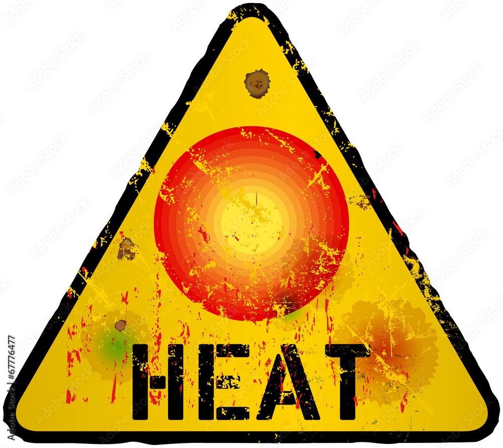 heat warning sign,vector eps 10 Stock Vector | Adobe Stock