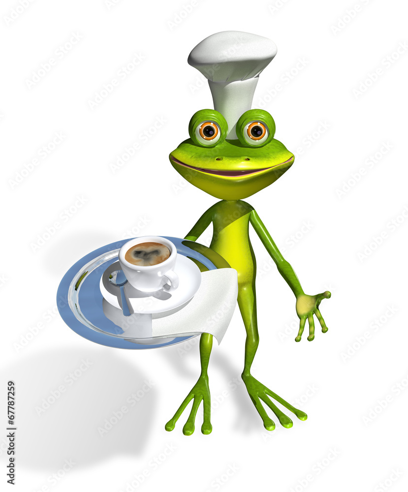 frog with a cup of coffee Stock Illustration | Adobe Stock