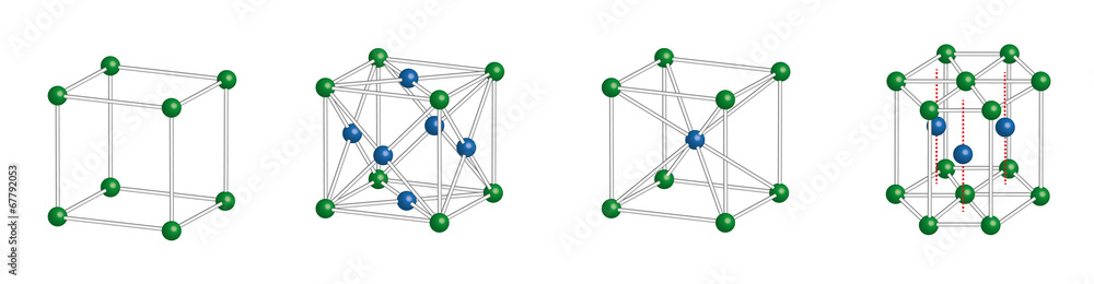 typical unit cells of crystals Stock Vector | Adobe Stock