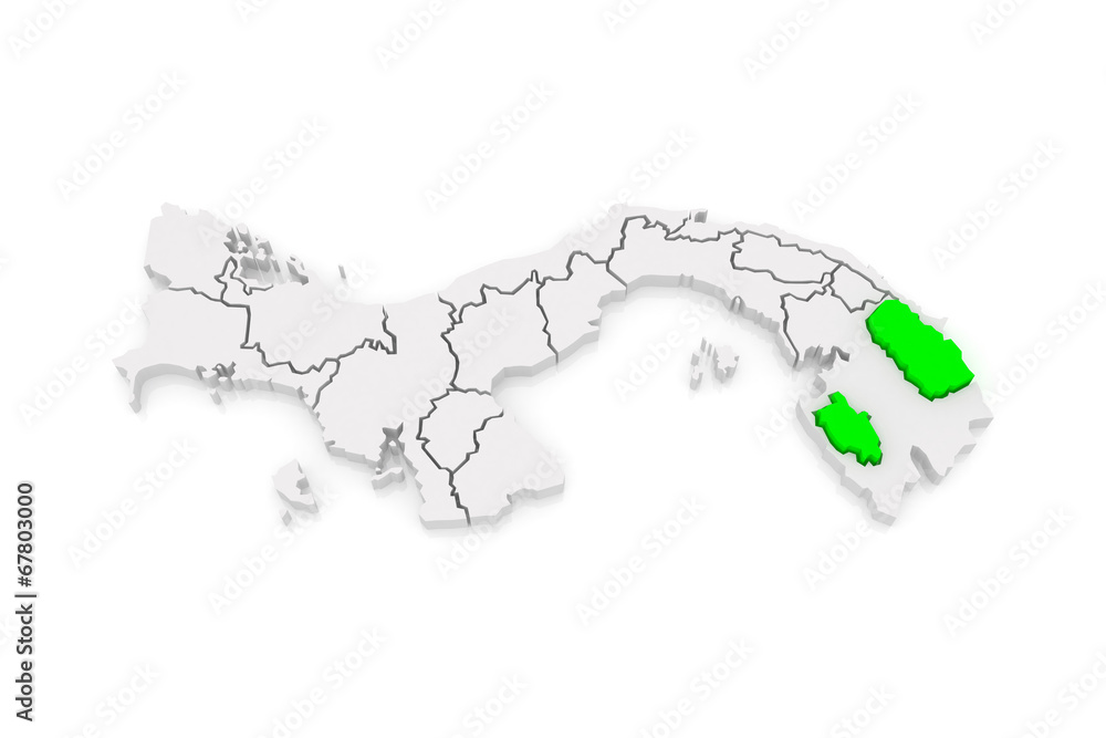 Map of Embera-Vounaan. Panama. Stock Illustration | Adobe Stock