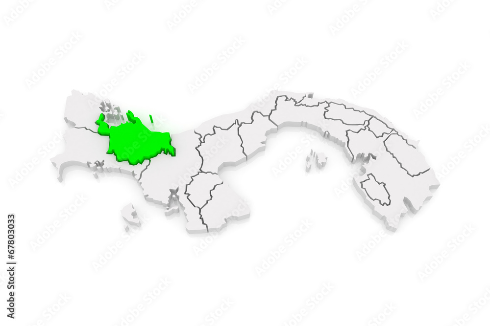 Map of Ngobe Bugle. Panama. Stock Illustration | Adobe Stock