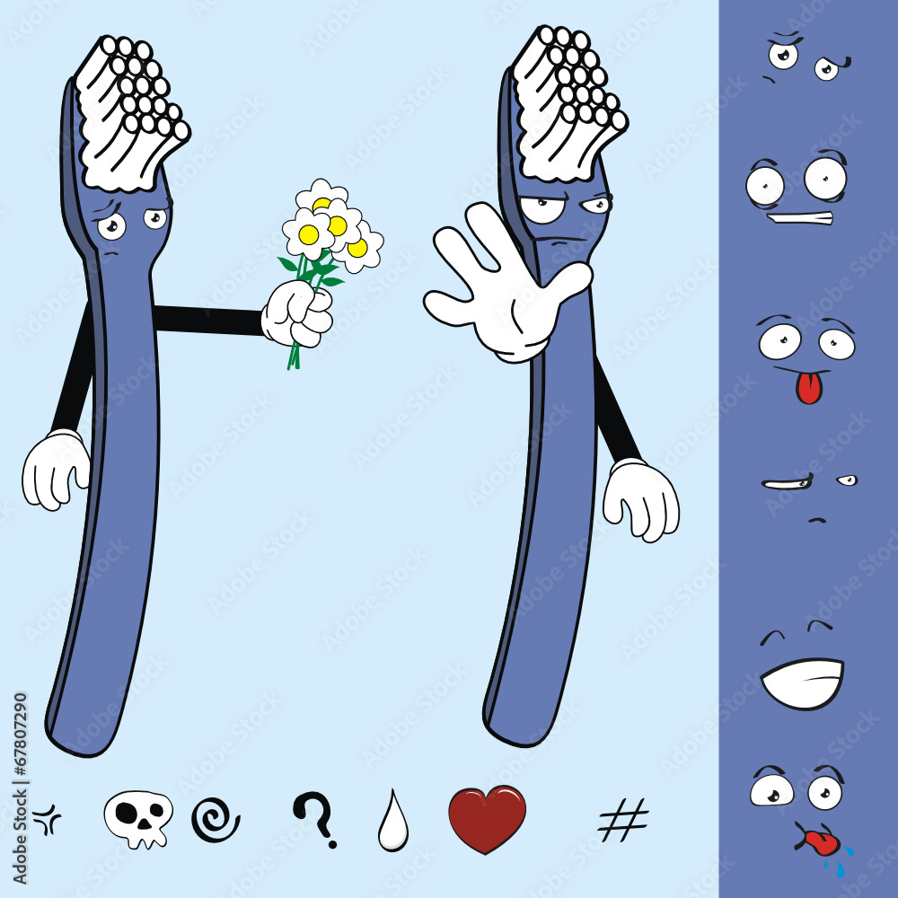 toothbrush cartoon isolated set pack in vector format Stock Vector ...