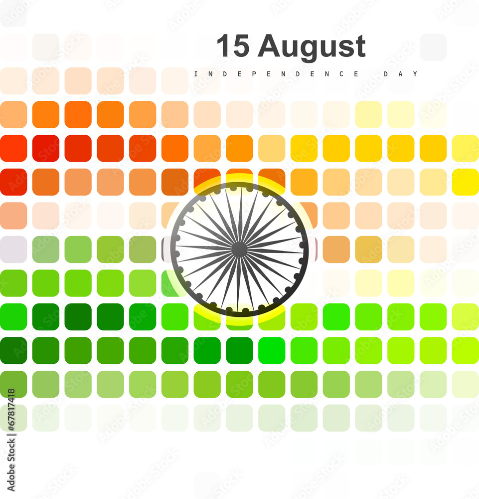 15th of August beautiful indian flag mosaic colorful background Stock ...