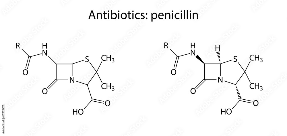 Vetor de Structural chemical formulas of antibiotic penicillin do Stock ...