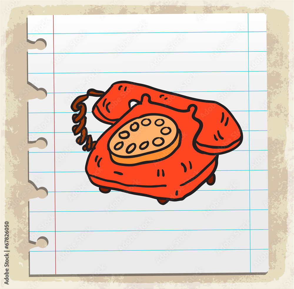 Cartoon old phone illustration Stock Vector | Adobe Stock