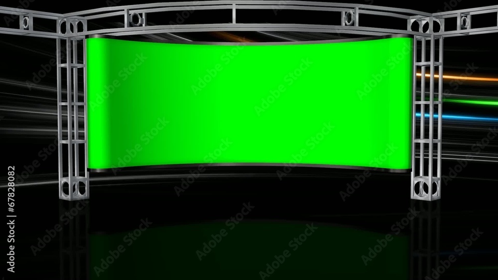 Virtual Studio Background with green screen Wall Stock Video | Adobe Stock