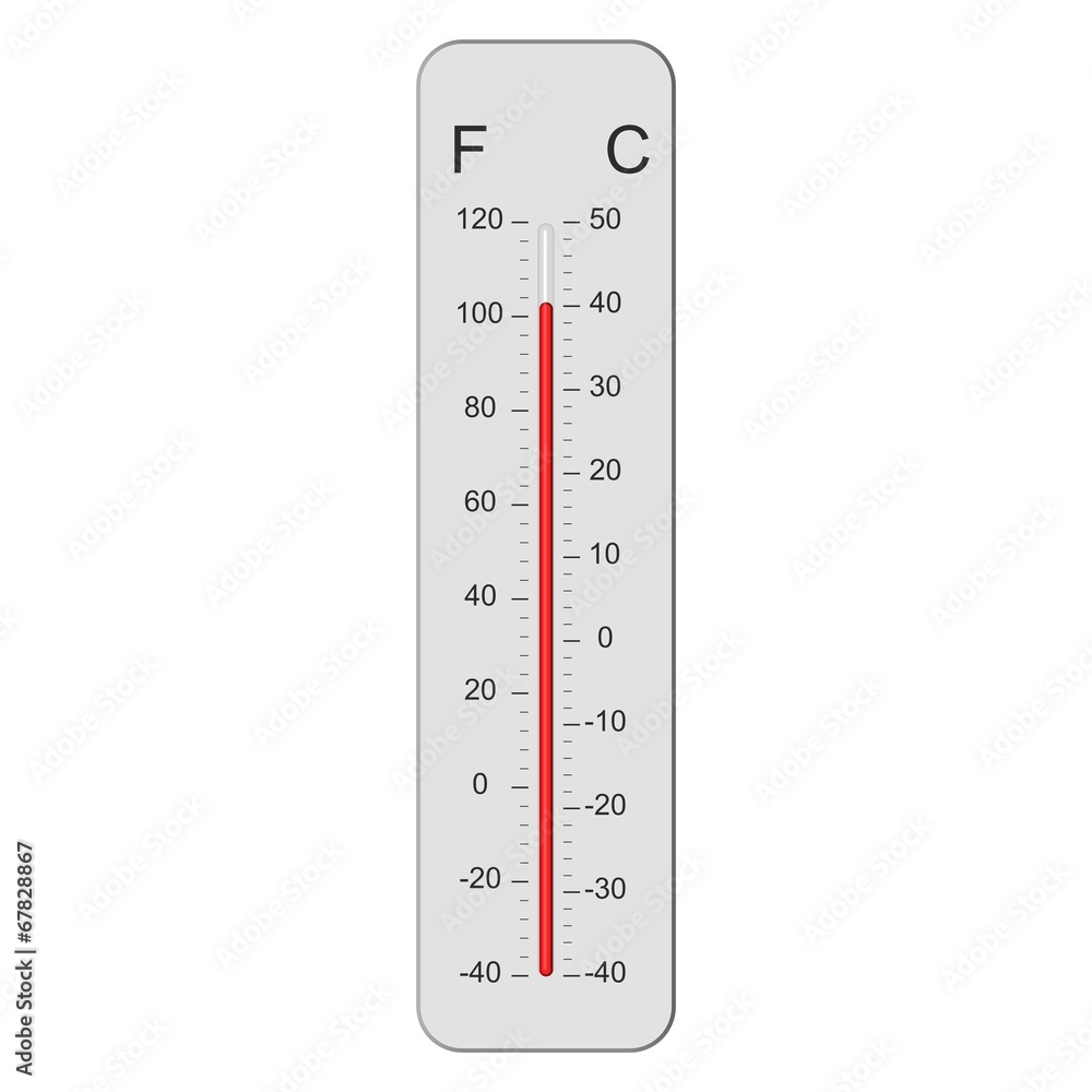 Hittegolf 40 graden Celsius boven nul Stock Illustration | Adobe Stock