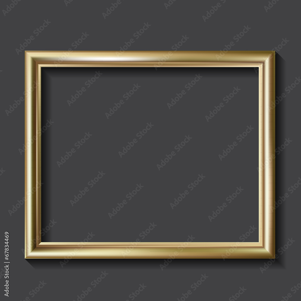 Simple golden picture frame, vector illustration Stock Vector | Adobe Stock