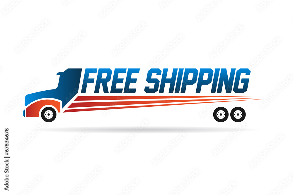 Free Shipping truck image logo Stock Vector | Adobe Stock