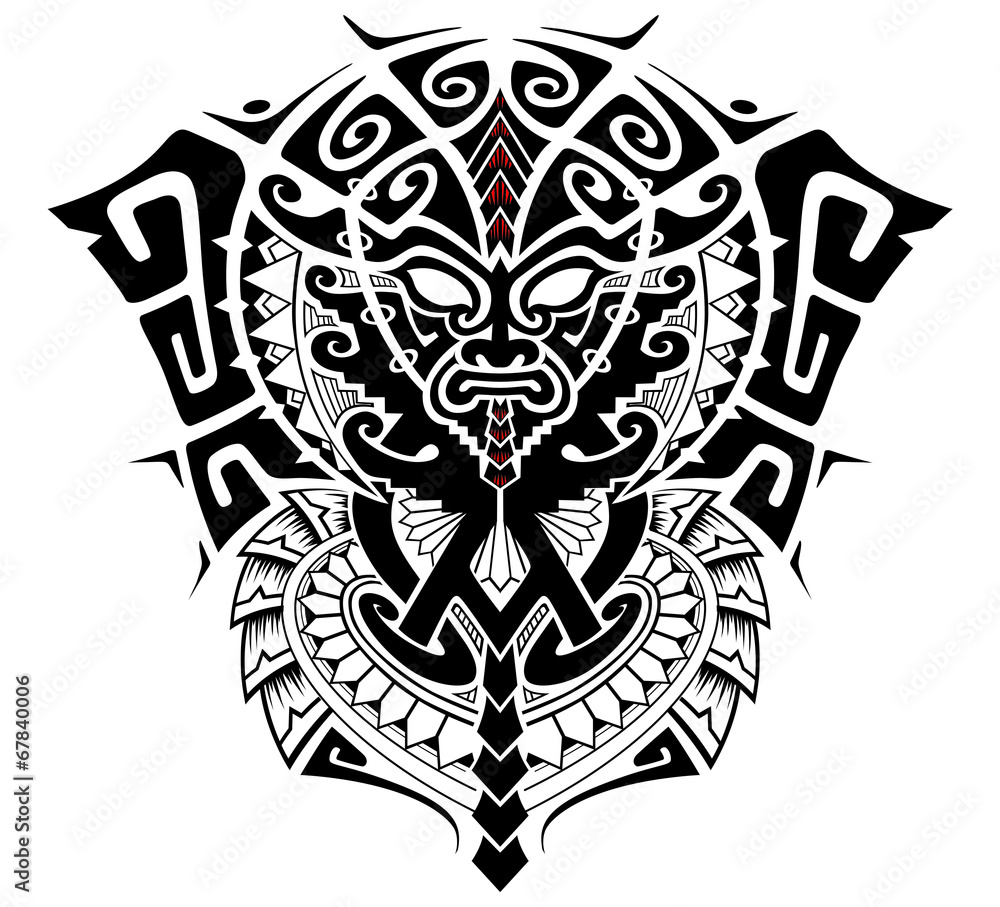 Tribal God with Alpha and Omega symbol vector illustration Stock Vector ...