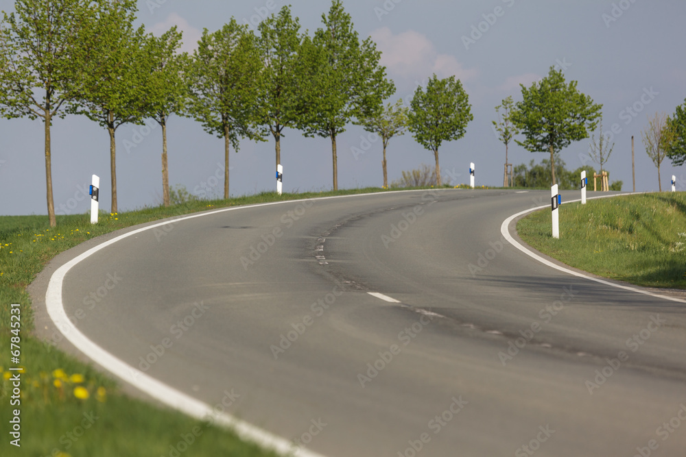Bundesstraße B242 mit Kurve Stock Photo | Adobe Stock