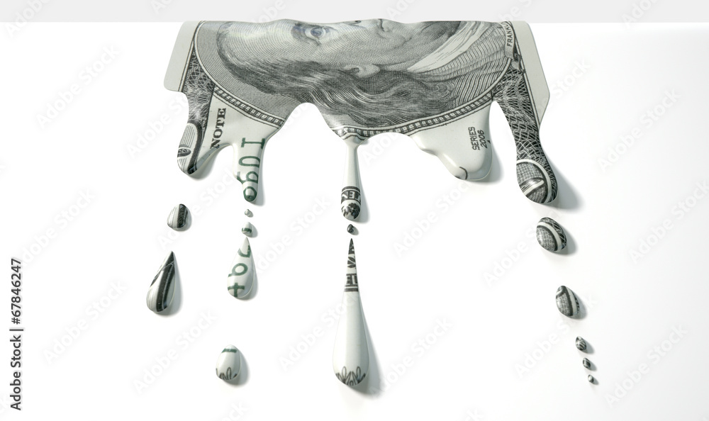 US Dollar Melting Dripping Banknote Stock Photo | Adobe Stock