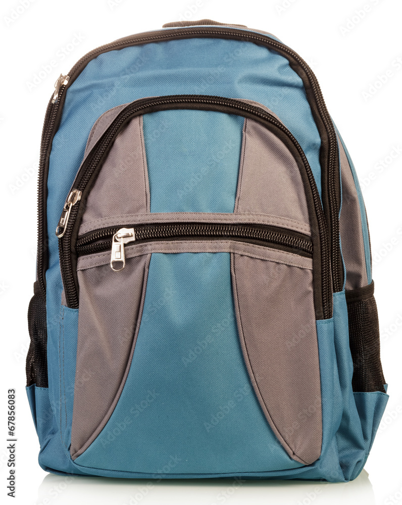 Blue school backpack Stock Photo | Adobe Stock