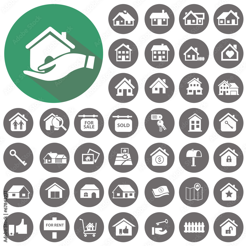 Real estate icons set. Illustration eps10 Stock Vector | Adobe Stock
